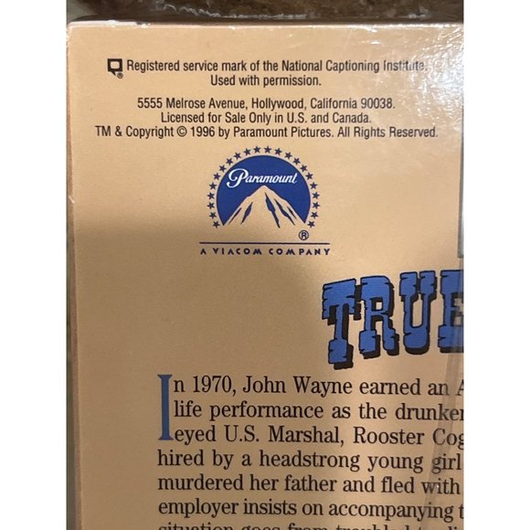 Paramount | Media | Nib Vintage John Wayne True Grit Vhs Paramount ...